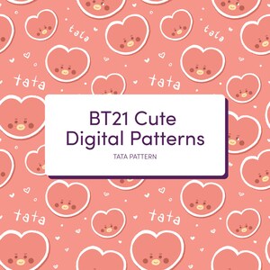BTS BT21 Kpop Digital Pattern Wallpaper Pack - Etsy