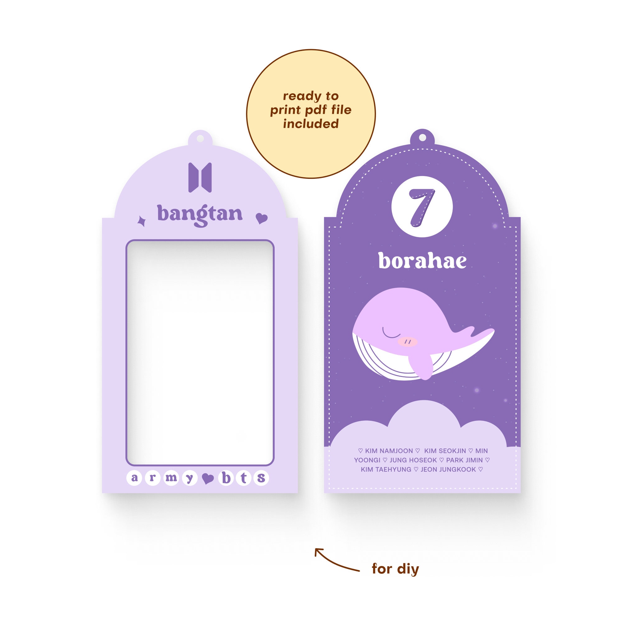 BTS Photocard Holder Template Printable Custom Photocard Deco Storage ...