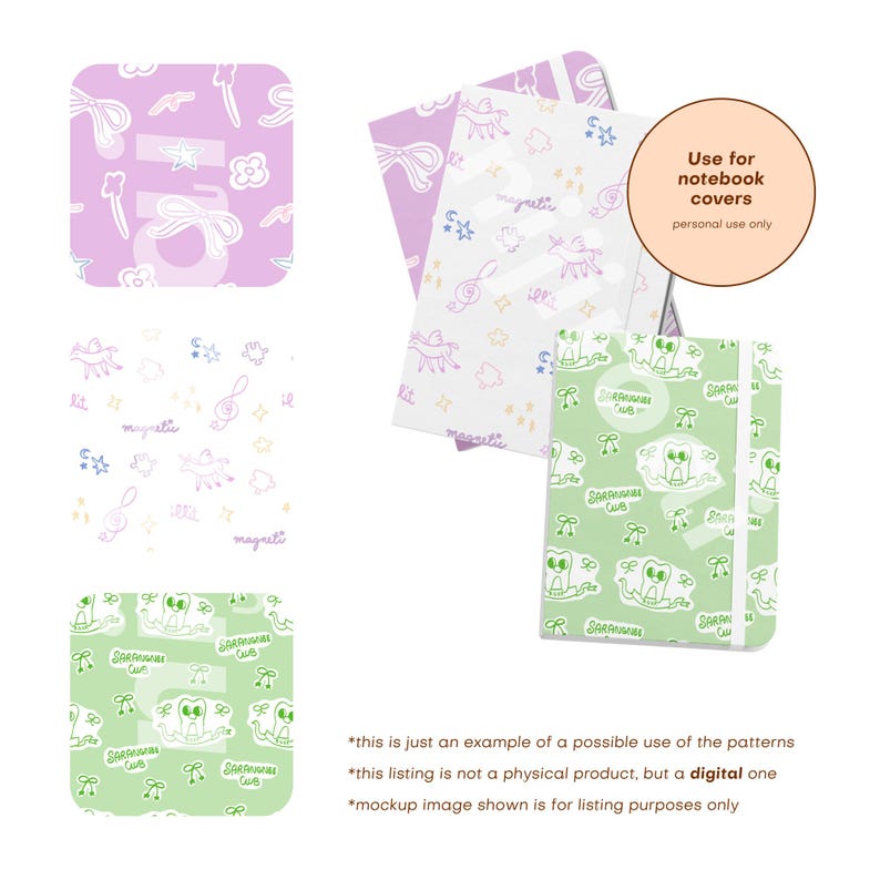 Illit Cherish Cute Digital Paper K-pop Magnetic Patterns for Planners ...