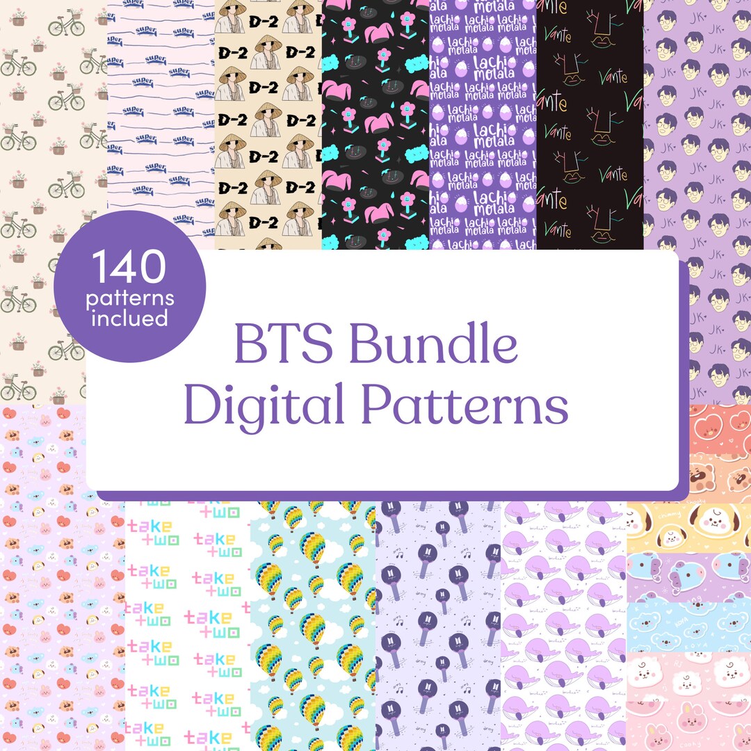 BTS Bundle Kpop Digital Patterns Wallpaper Pack - Etsy