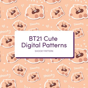 BTS BT21 Kpop Digital Pattern Wallpaper Pack - Etsy