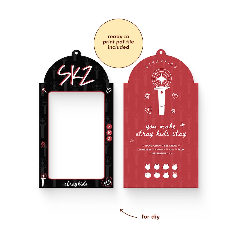 Kpop Stray Kids Photo Card Holder Design for Stays | SKZ Members A4 ...