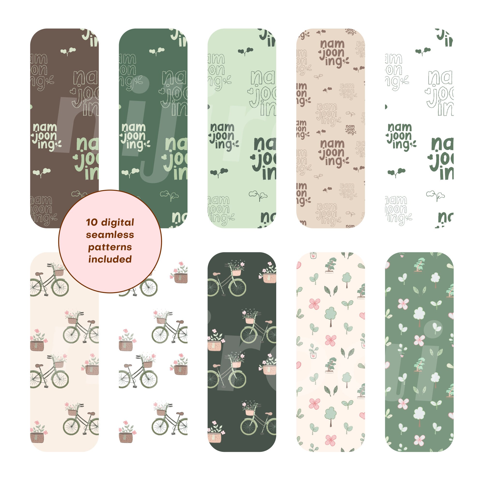 BTS KPOP RM Namjooning Digital Pattern, Wallpaper Pack - Etsy