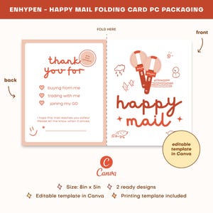 Enhypen Kpop Happy Mail Printable Photocard Packaging Envelope Editable ...