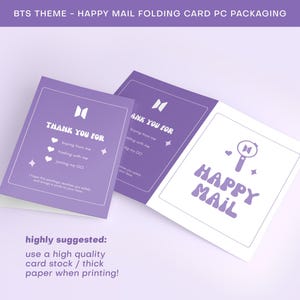 Kpop Happy Mail Printable Photocard Packaging Envelope Editable Thank ...