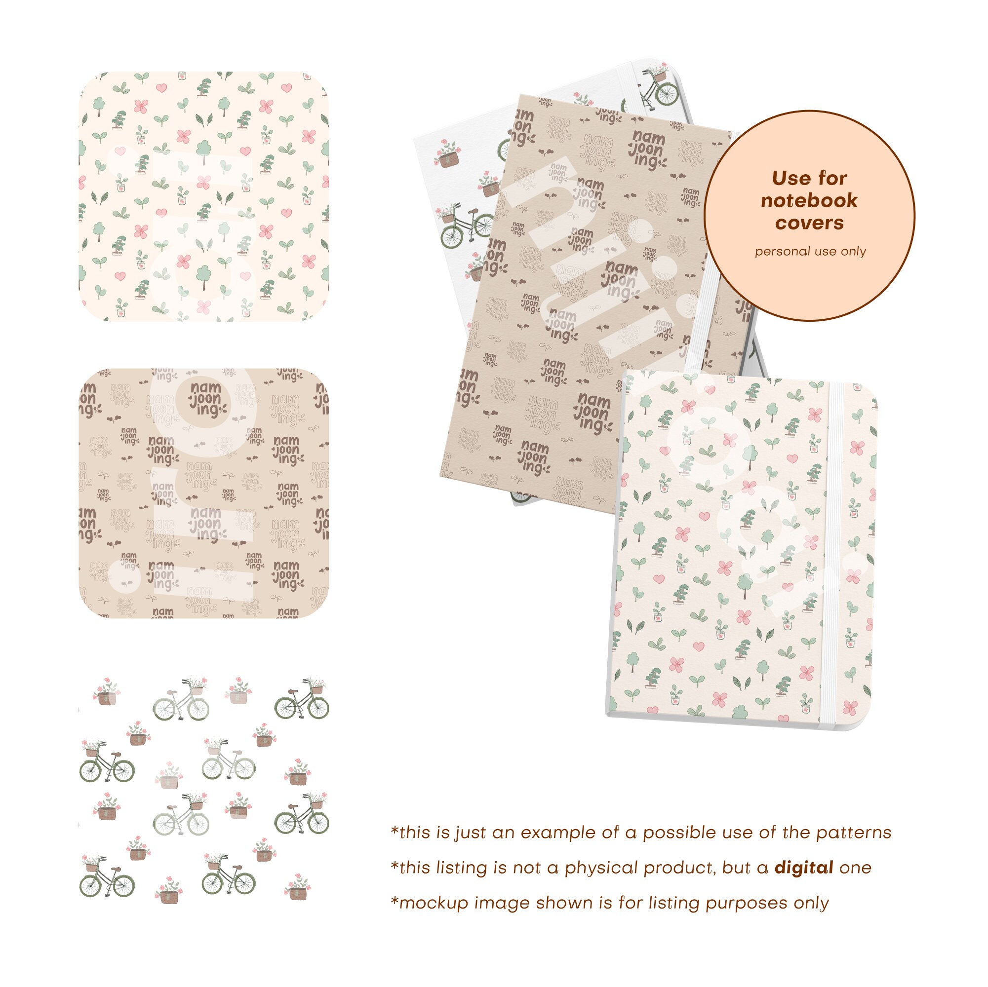 BTS KPOP RM Namjooning Digital Pattern, Wallpaper Pack - Etsy