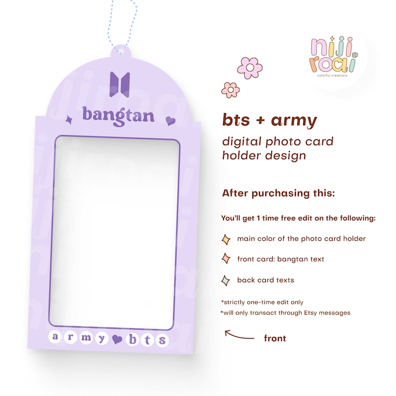 BTS Photocard Holder Template Printable Custom Photocard Deco Storage ...