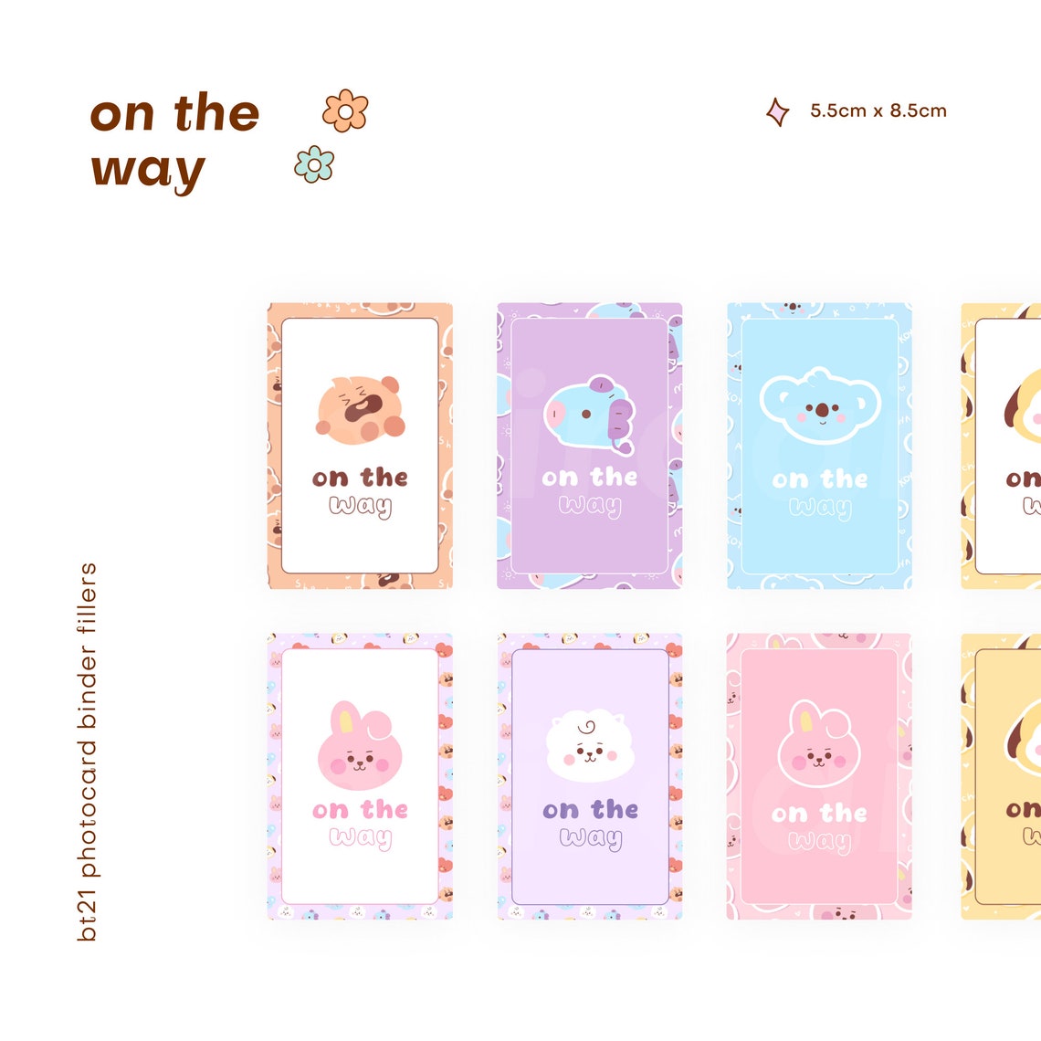 BTS Bangtan Photocard Binder Fillers Placeholders KPOP Design Set 127 ...