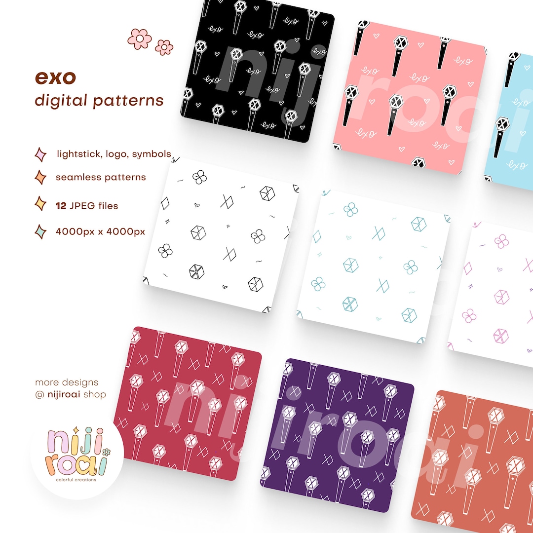 EXO Kpop Digital Pattern, Wallpaper Pack for Merch - Etsy