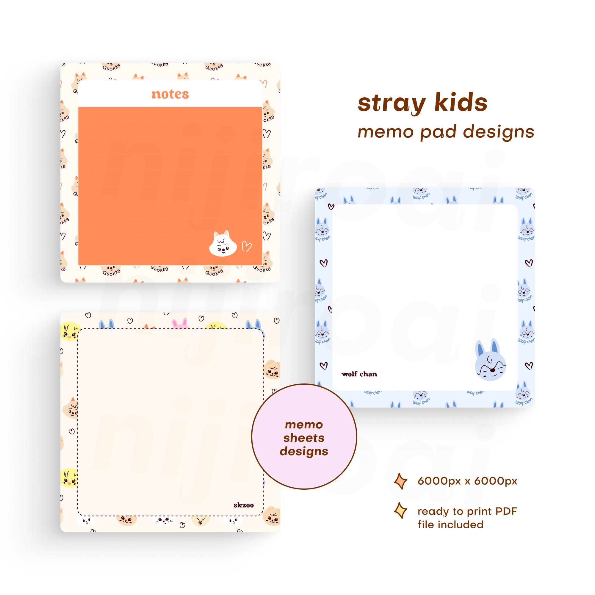 Stray Kids Skzoo Memo Pad To-do List Printable Notepad Design Bundle ...