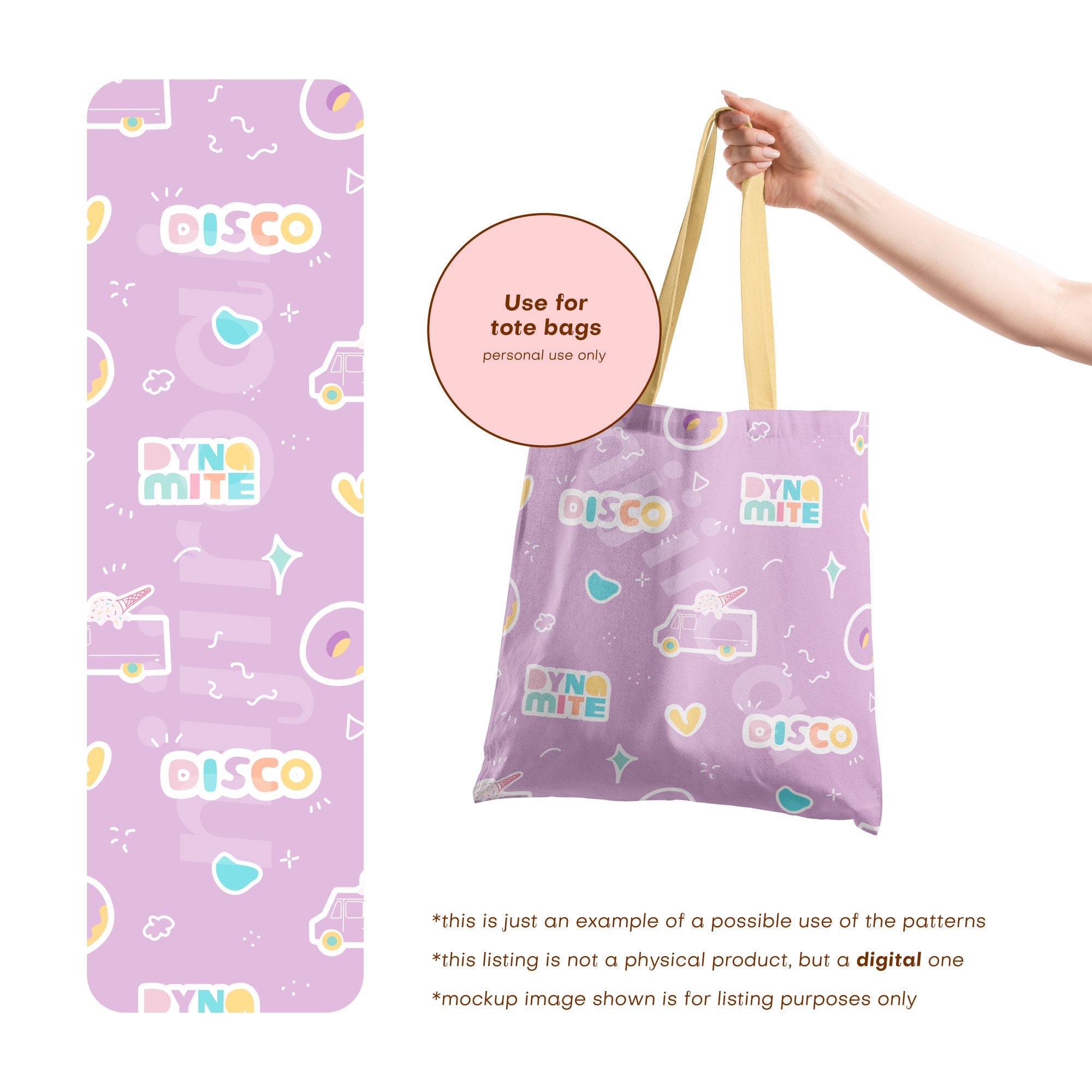 BTS Dynamite Pastel Donut Ice Cream Theme Kpop Digital Pattern ...