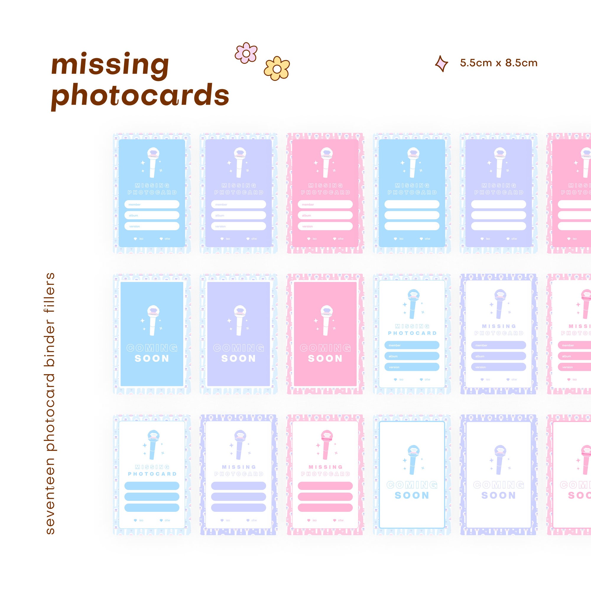 Seventeen Missing Photocard PC Kpop Binder Fillers Placeholder ...