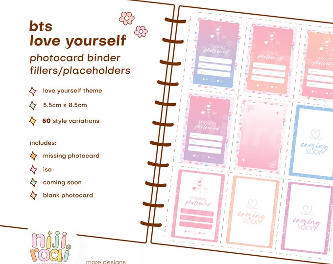 Kpop Photocard Binder Filler: Kawaii Character Pink Pack [digital ...