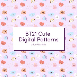 BTS BT21 Kpop Digital Pattern Wallpaper Pack - Etsy