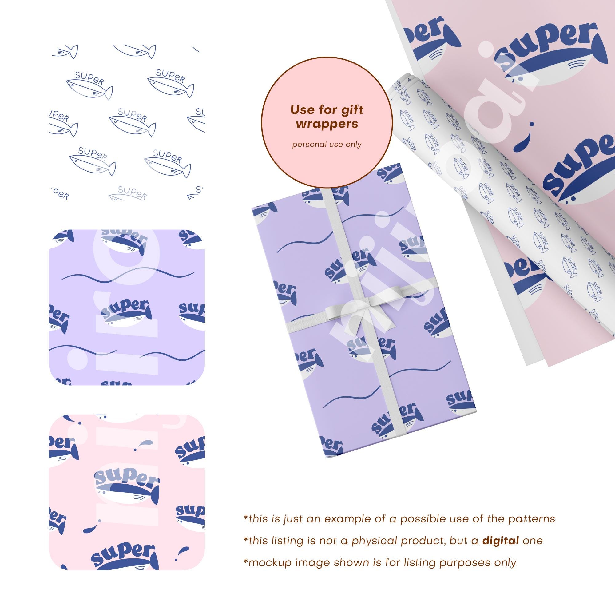 BTS Jin Supertuna Digital Patterns PNG Scrapbook Digital Paper File ...