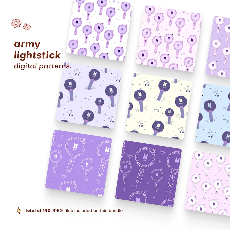 BTS Bundle Kpop Digital Patterns, Wallpaper Pack - Etsy