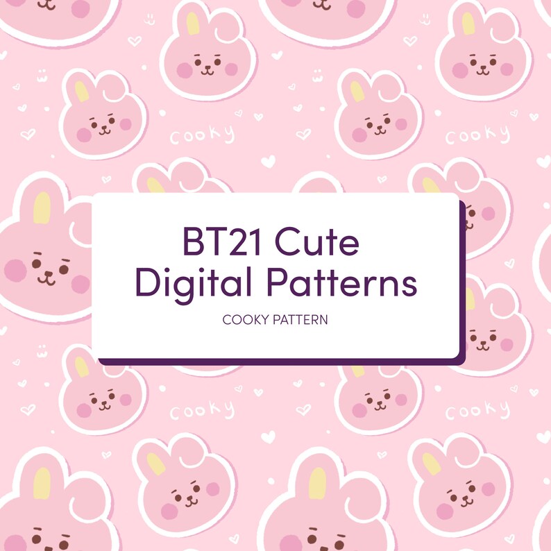 BTS BT21 Kpop Digital Pattern Wallpaper Pack - Etsy