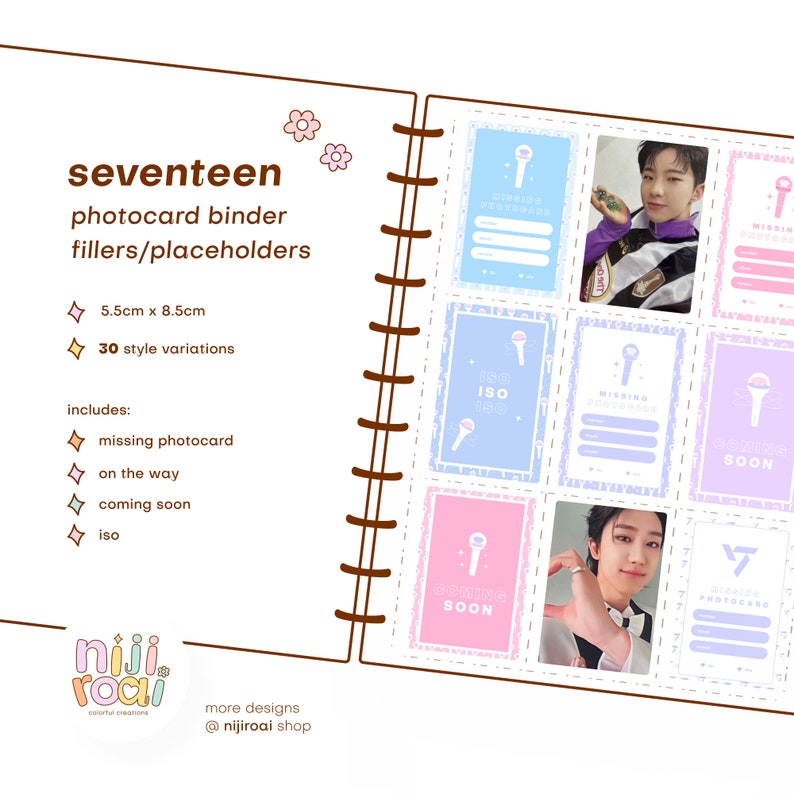 Seventeen Missing Photocard PC Kpop Binder Fillers Placeholder ...