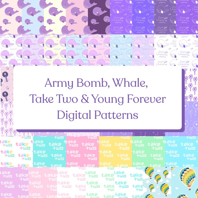 BTS Bundle Kpop Digital Patterns Wallpaper Pack - Etsy