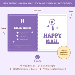 Kpop Happy Mail Printable Photocard Packaging Envelope Editable Thank ...