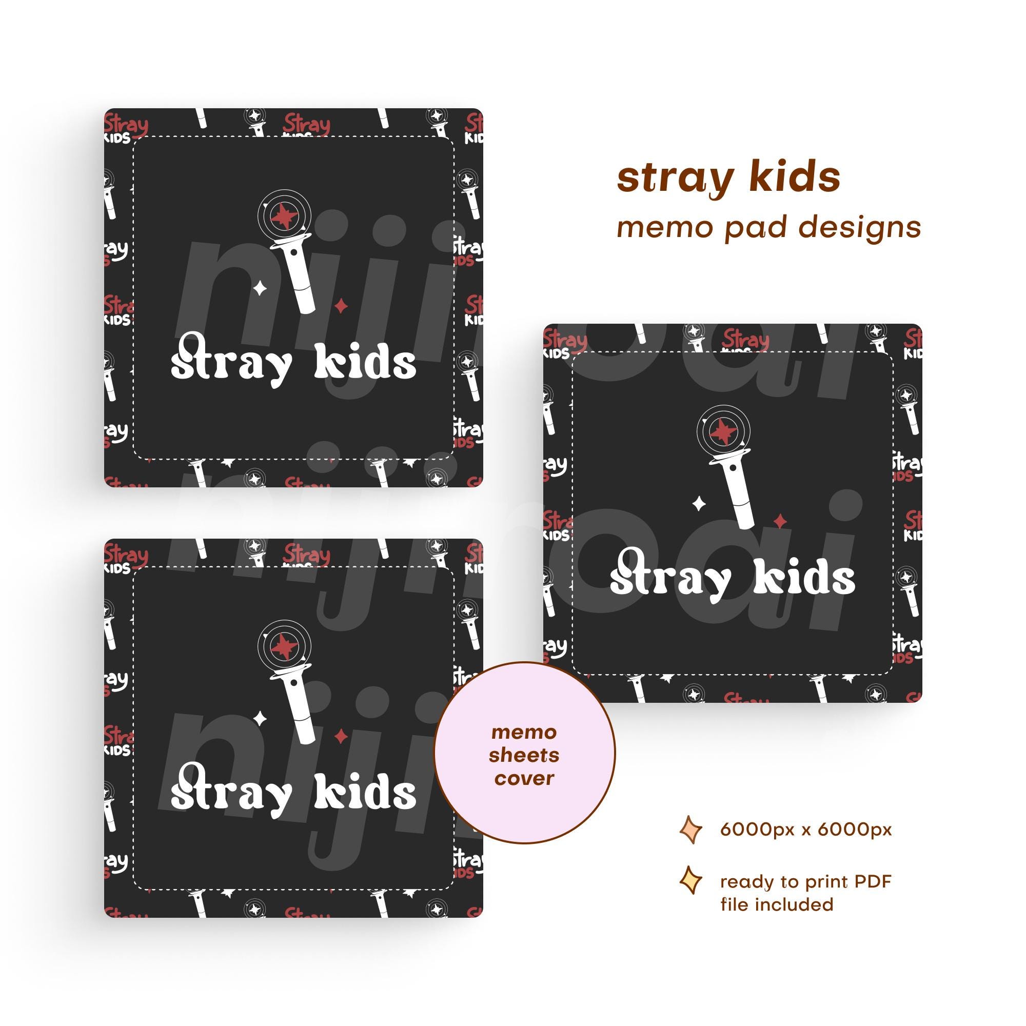 Stray Kids SKZ Memo Pad Printable Digital Notepad Design KPOP ...