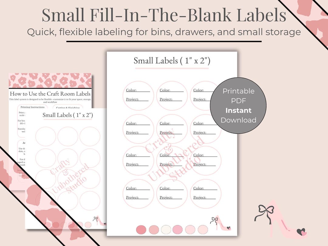 Small Fill-in-the-blank Labels | Yarn Organization Printable | Polished ...