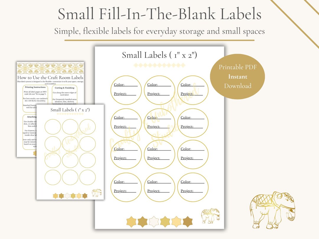Small Fill-in-the-blank Labels | Yarn & Craft Room Organization | Aurum ...