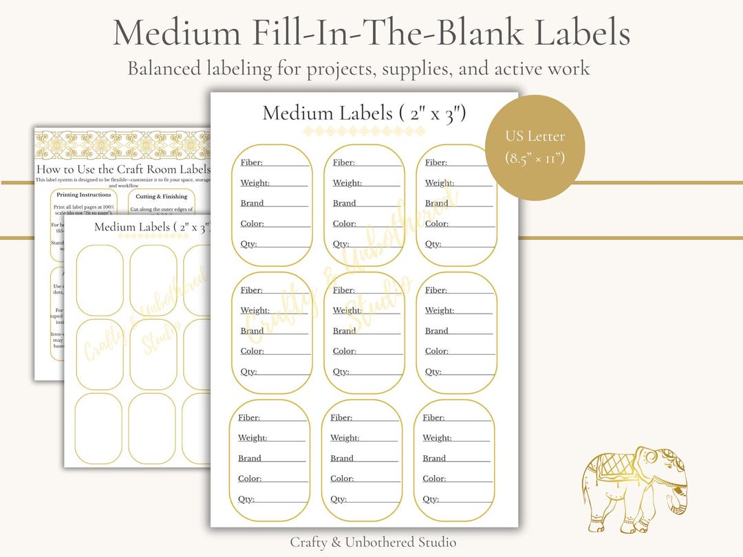 Medium Fill-in-the-blank Labels | Yarn & Craft Room Organization ...