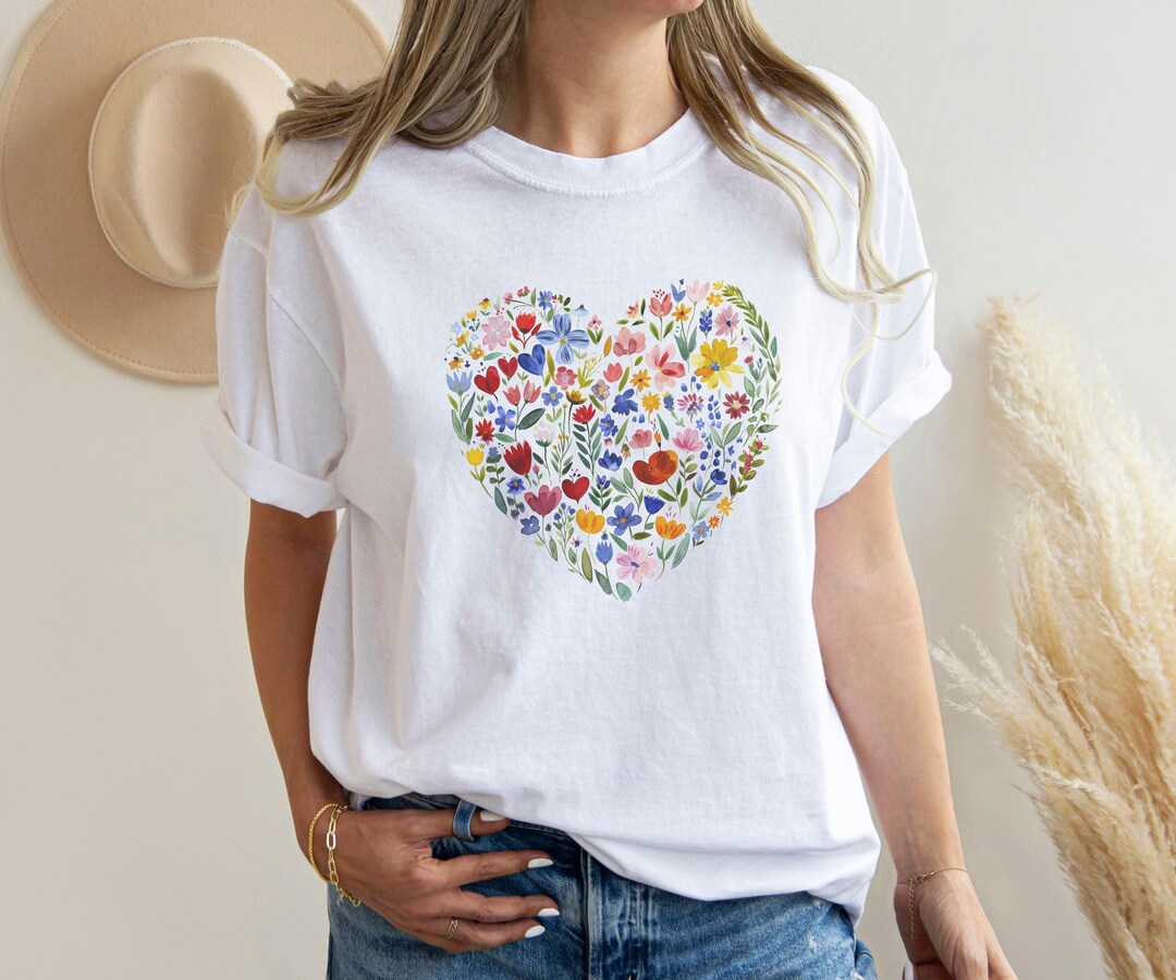 Cottagecore Floral Heart PNG, Cute Love Heart, Botanical Flowers ...