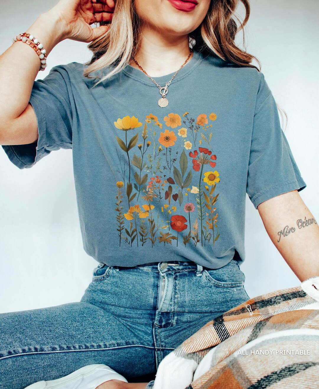 Vintage Pressed Wildflowers PNG, Spring Boho Wild Flower, Retro ...