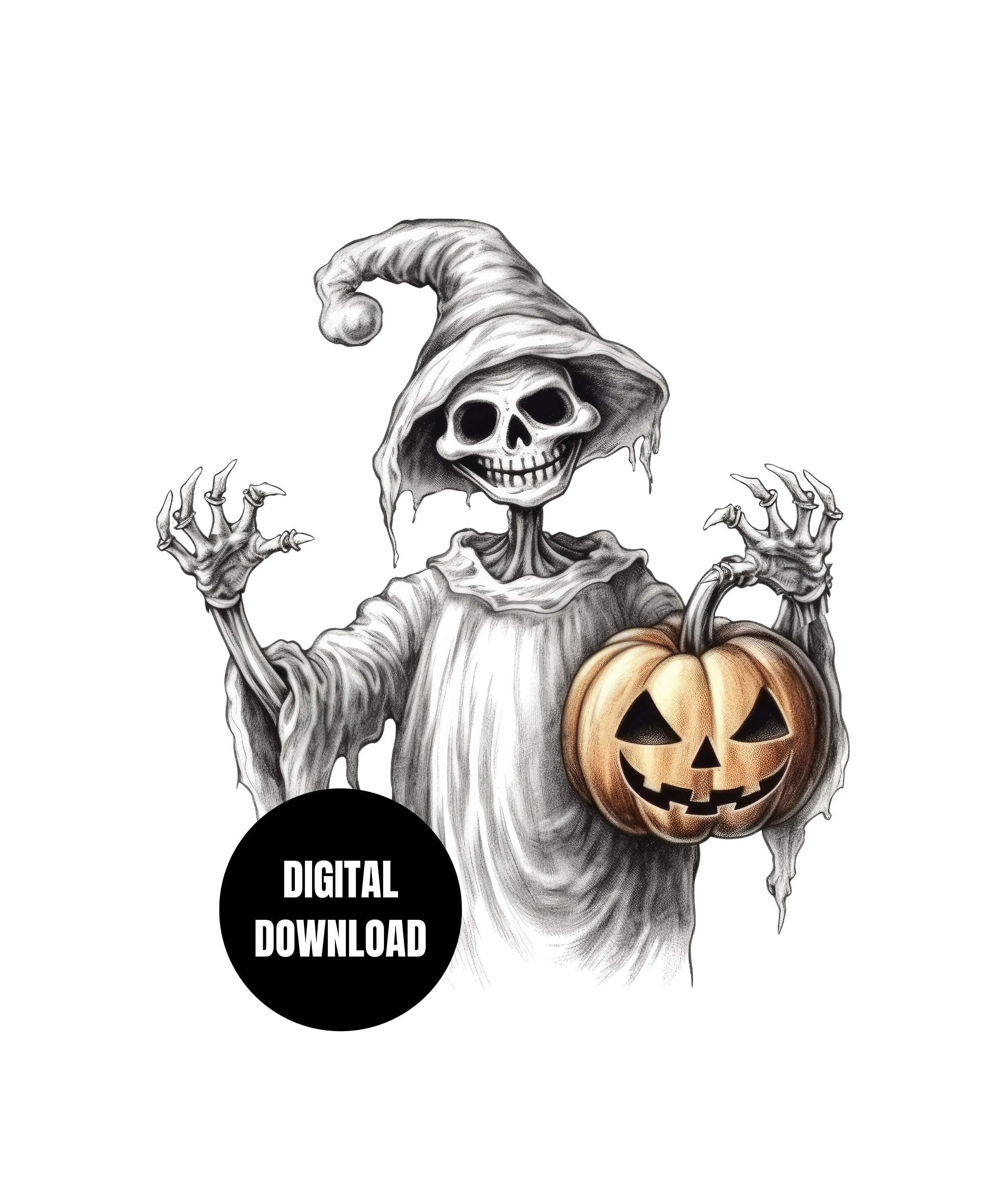 Halloween Ghost Skeleton PNG, Spooky Witch Skull, Horror Pumpkin ...