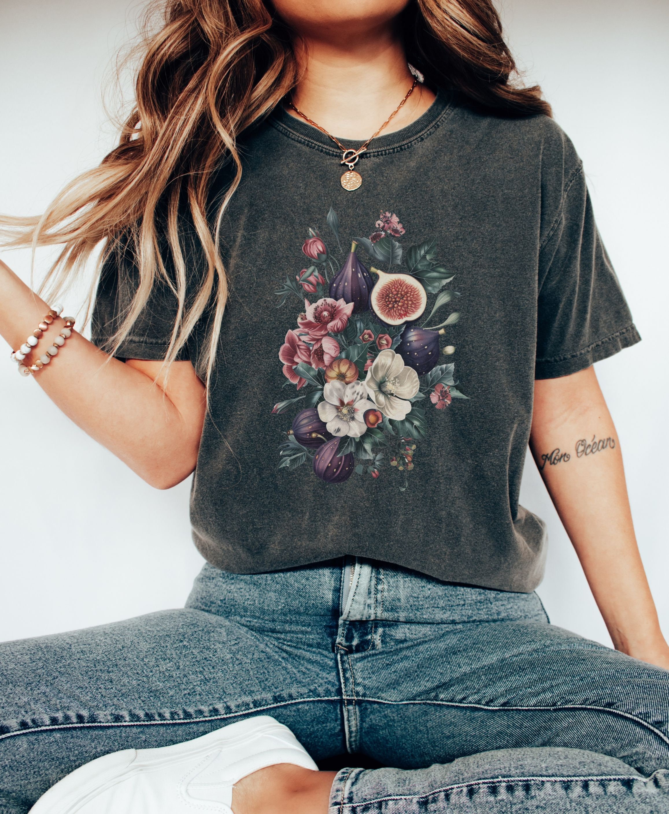 Vintage Figs Floral PNG, Aesthetic Retro Fig Fruit Flower, Botanical ...