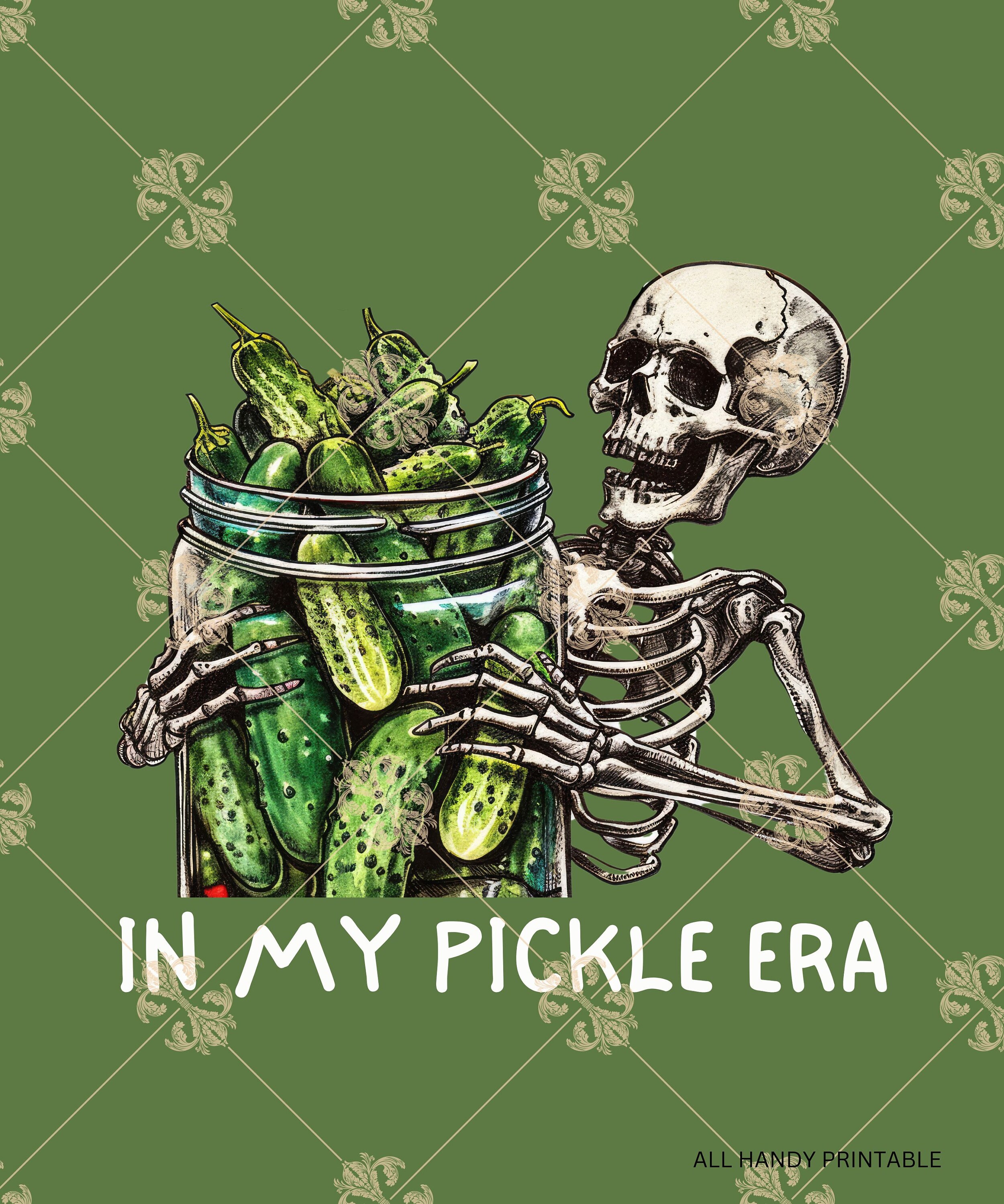 Funny Pickle Lover Skeleton PNG, Pickle Humor, Pickle Jar, Cucumber ...