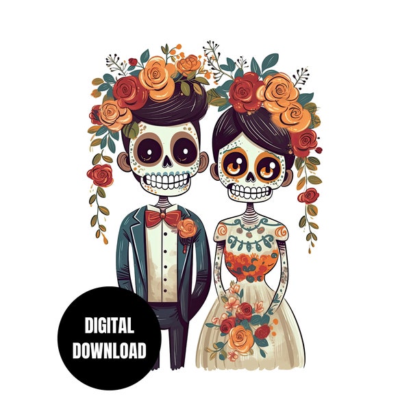 Sugar Skull Bride and Groom - Etsy