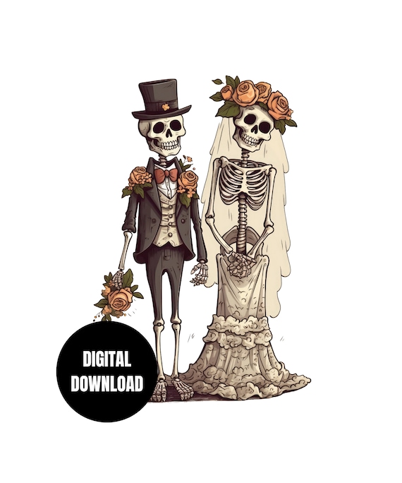 Skeleton Bride And Groom Clipart