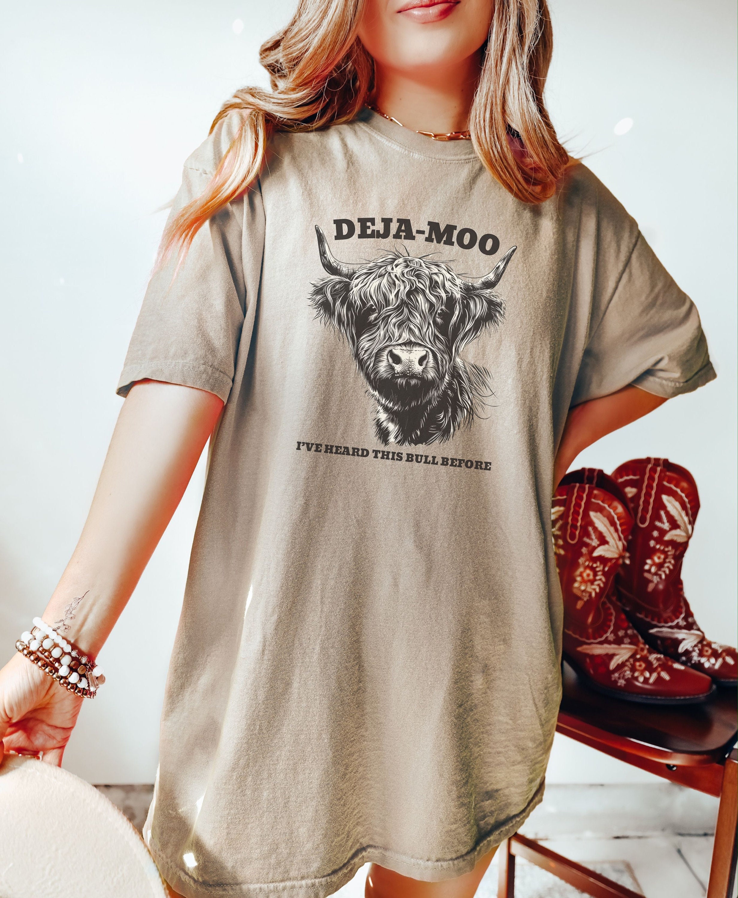 Funny Deja-moo Highland Cow PNG, Western Wild West Sublimation ...