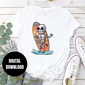 Funny Alien Surfer Skeleton PNG, Fun Surf, Surfing Skeleton Sublimation ...