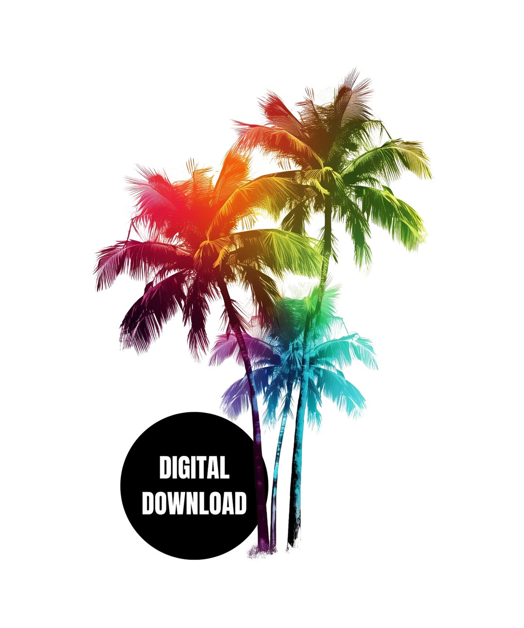 Palm Trees PNG, Vibrant Colors Tropical Palm Tree, Summer Design ...