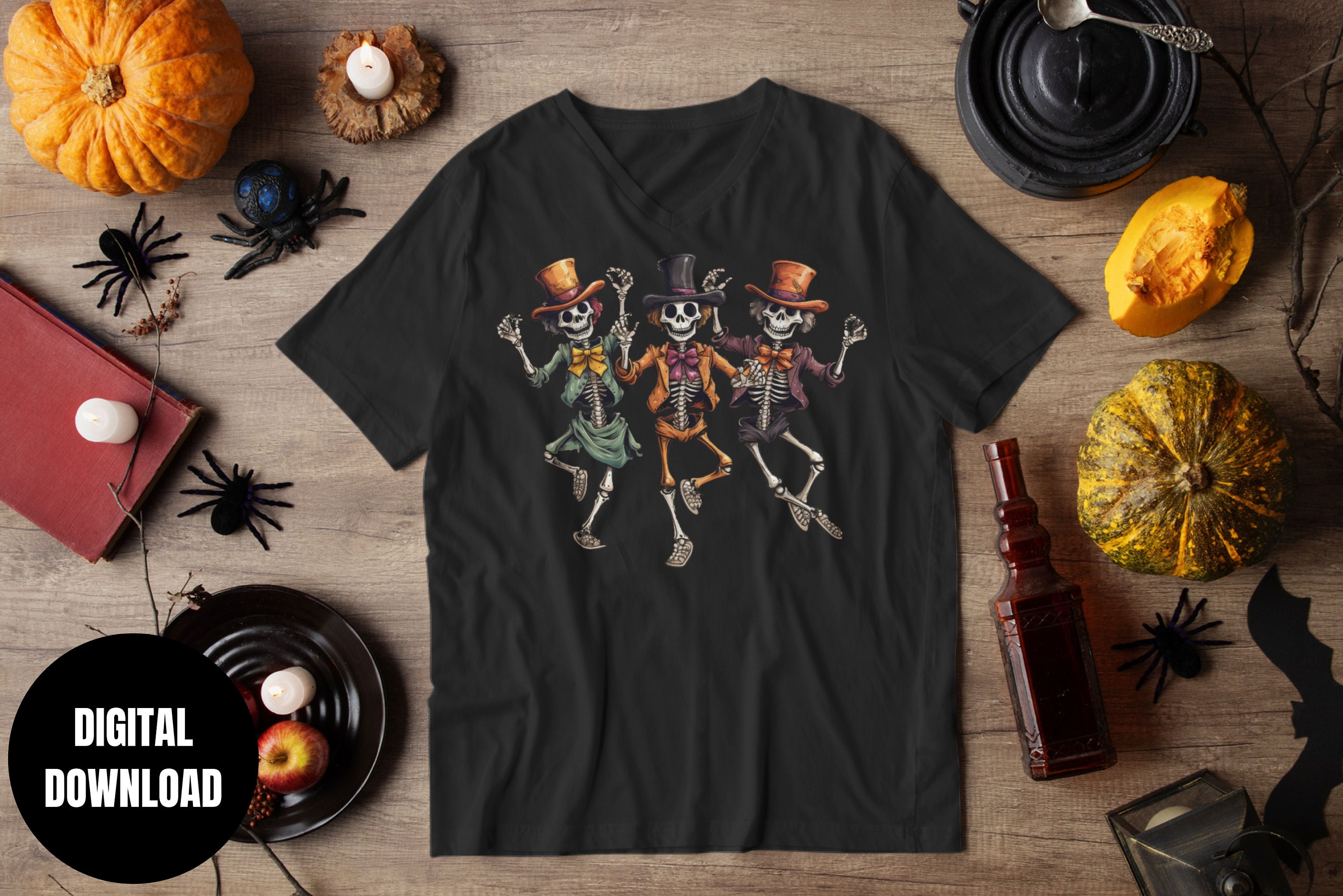 Party Dancing Skeletons PNG, Retro Western Skull Skeletons Sublimation ...