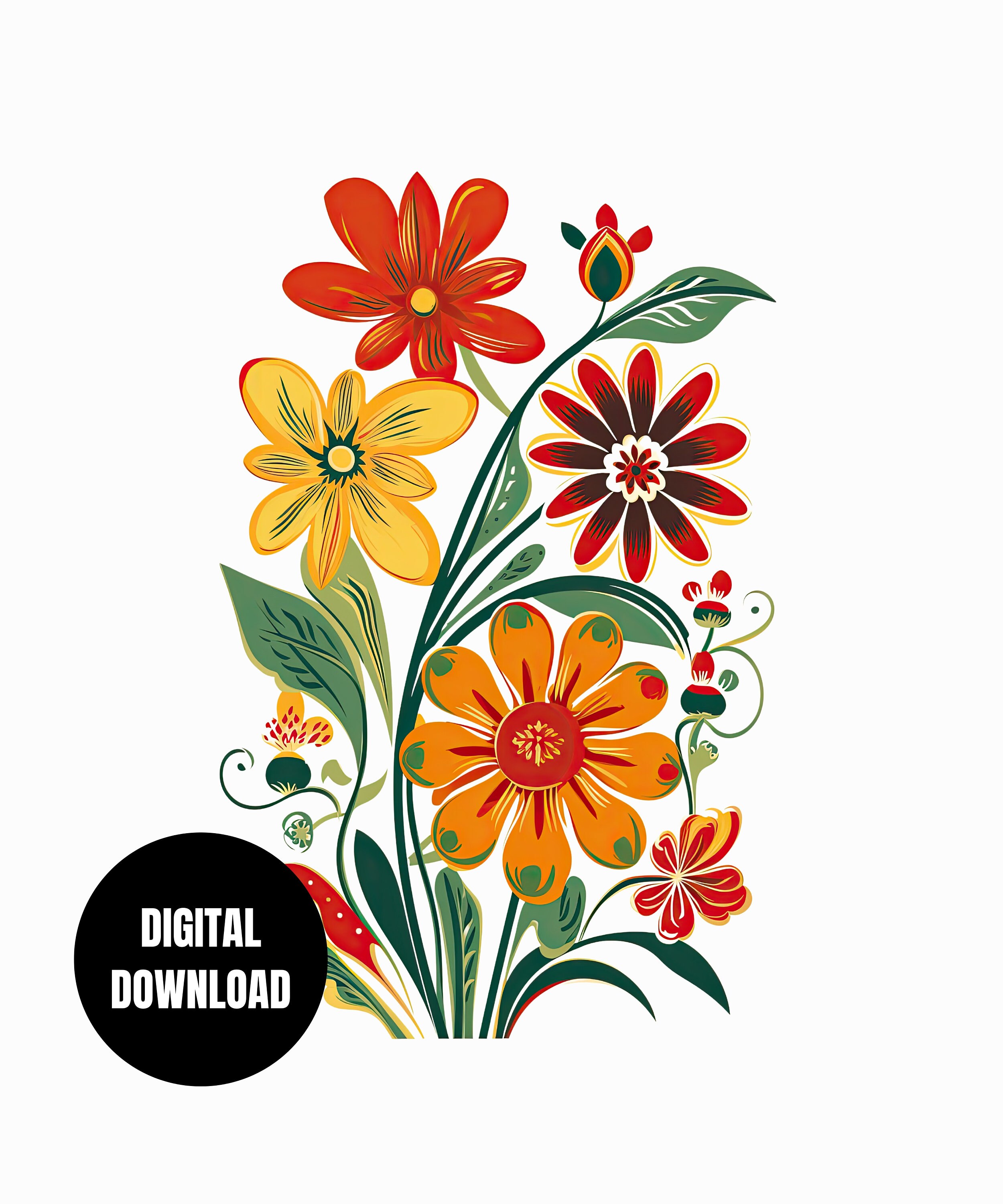 Juneteenth Summer Flowers PNG Ethnic African Style Floral - Etsy