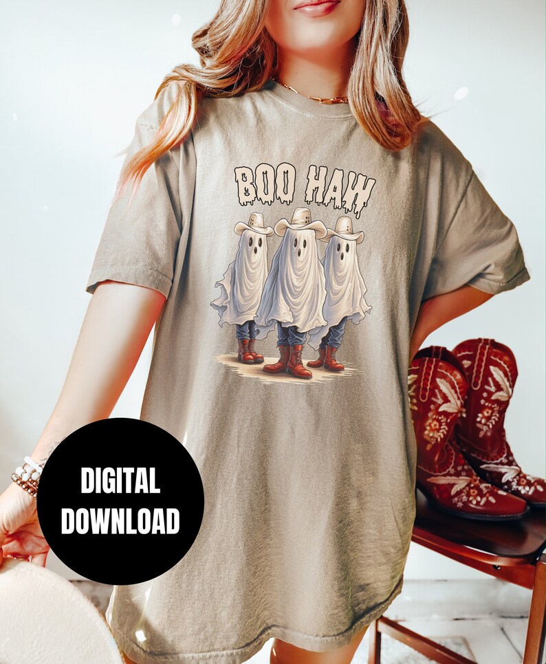 Boo Haw Ghost Western Halloween PNG Wild West Country Cowboy - Etsy