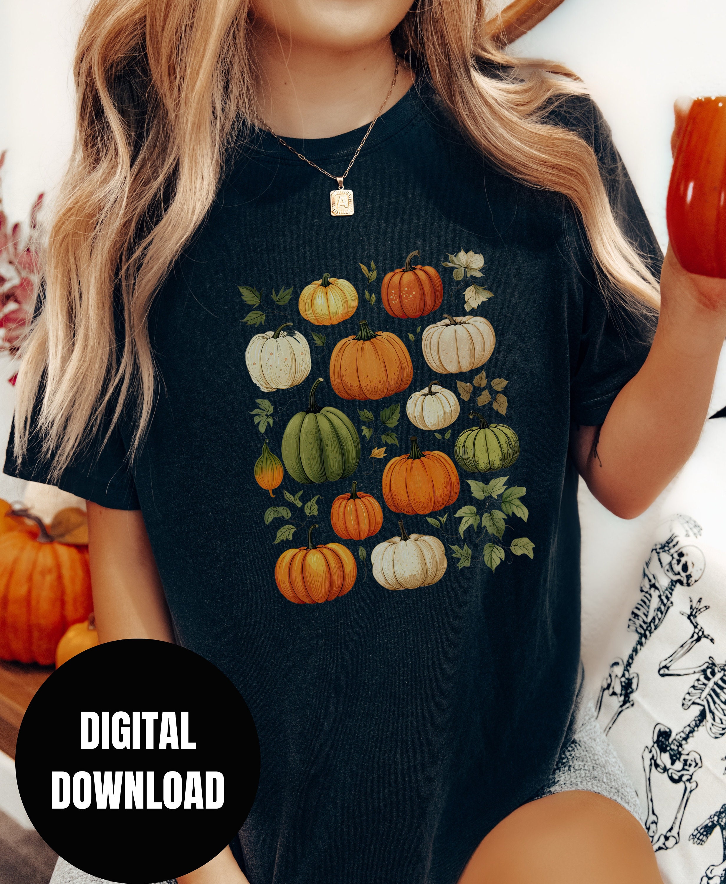 Retro Pumpkin Season PNG, Fall Nature Botanical Floral, Cottagecore ...