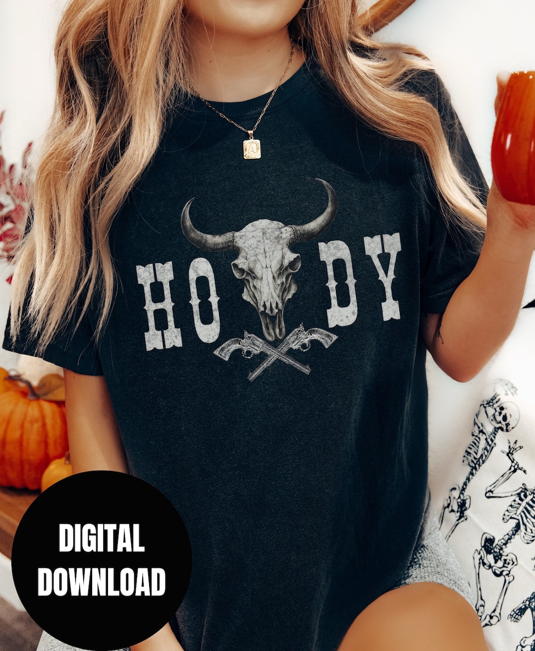 Howdy Cow Skull PNG, Vintage Wild Western Cowgirl, Southwest ...