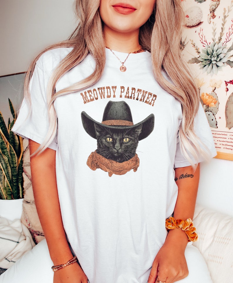 Black Cat Cowboy PNG Vintage Wild Western Cat Southwest - Etsy