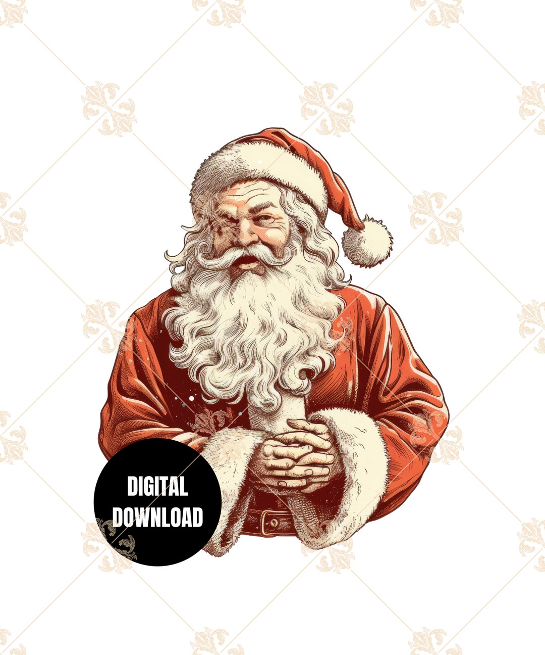 Retro Santa PNG, Vintage Christmas Santa Claus, Xmas Holiday Season ...