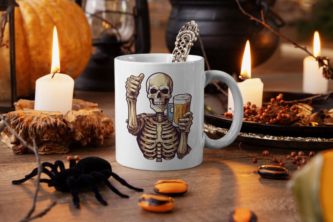 Skeleton With Beer PNG, Funny Oktoberfest Beer Drinking Skull ...