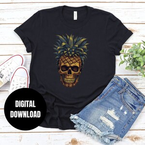 Pineapple Skull PNG, Golden Skull, Skeleton, Tropical Summer, Halloween ...