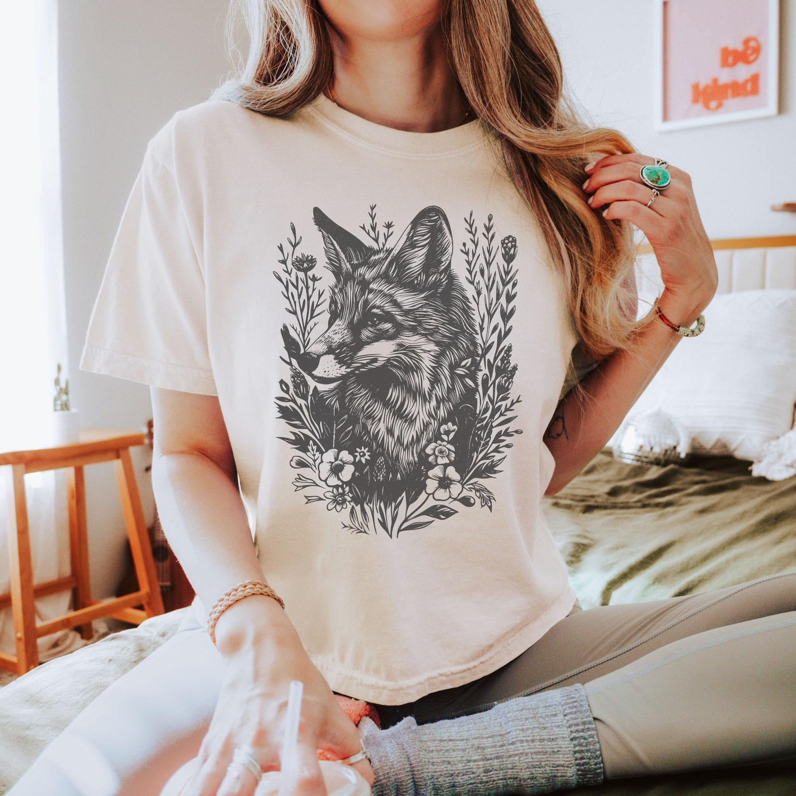 Folklore Fox Floral PNG, Vintage Cottagecore, Forestcore, Fox Lover ...