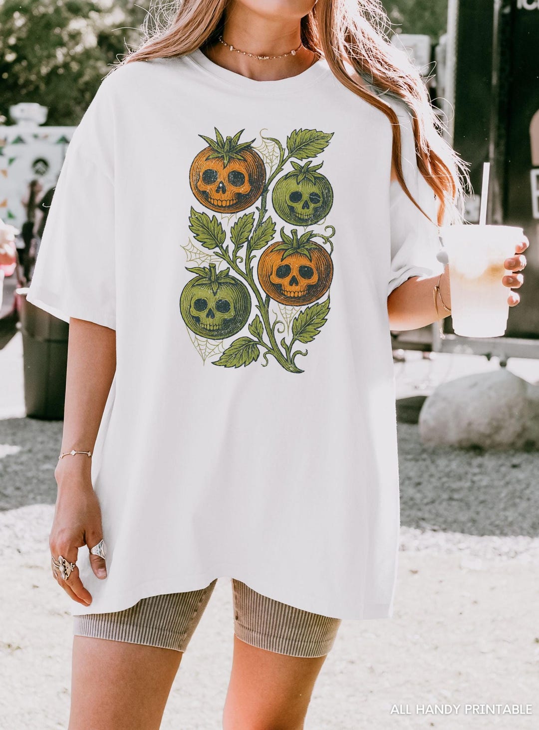 Spooky Skull Tomato PNG, Retro Halloween Foodie Tomato Lover, Veggie ...