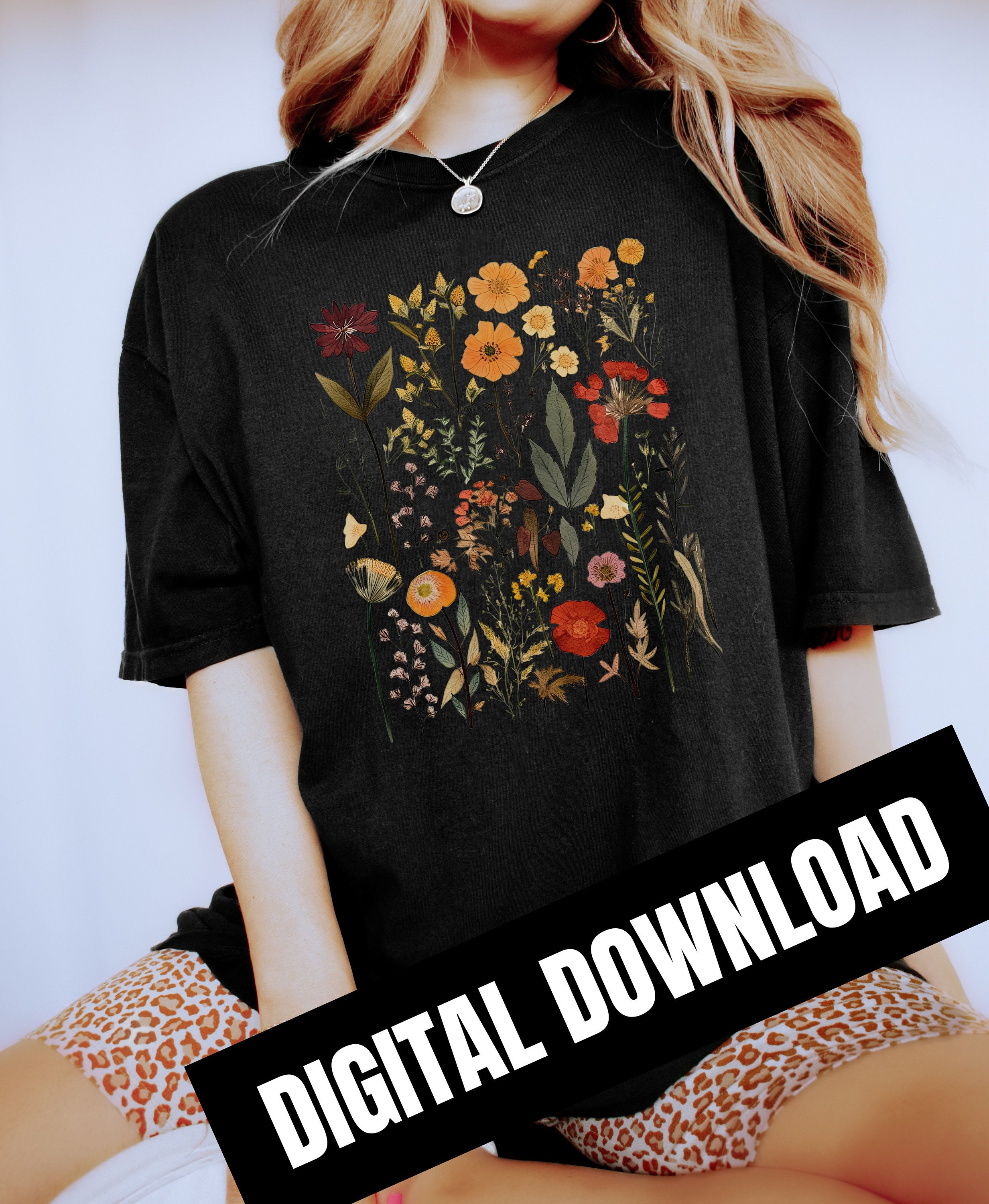 Retro Pressed Wildflowers PNG, Spring Boho Wild Flower, Botanical ...